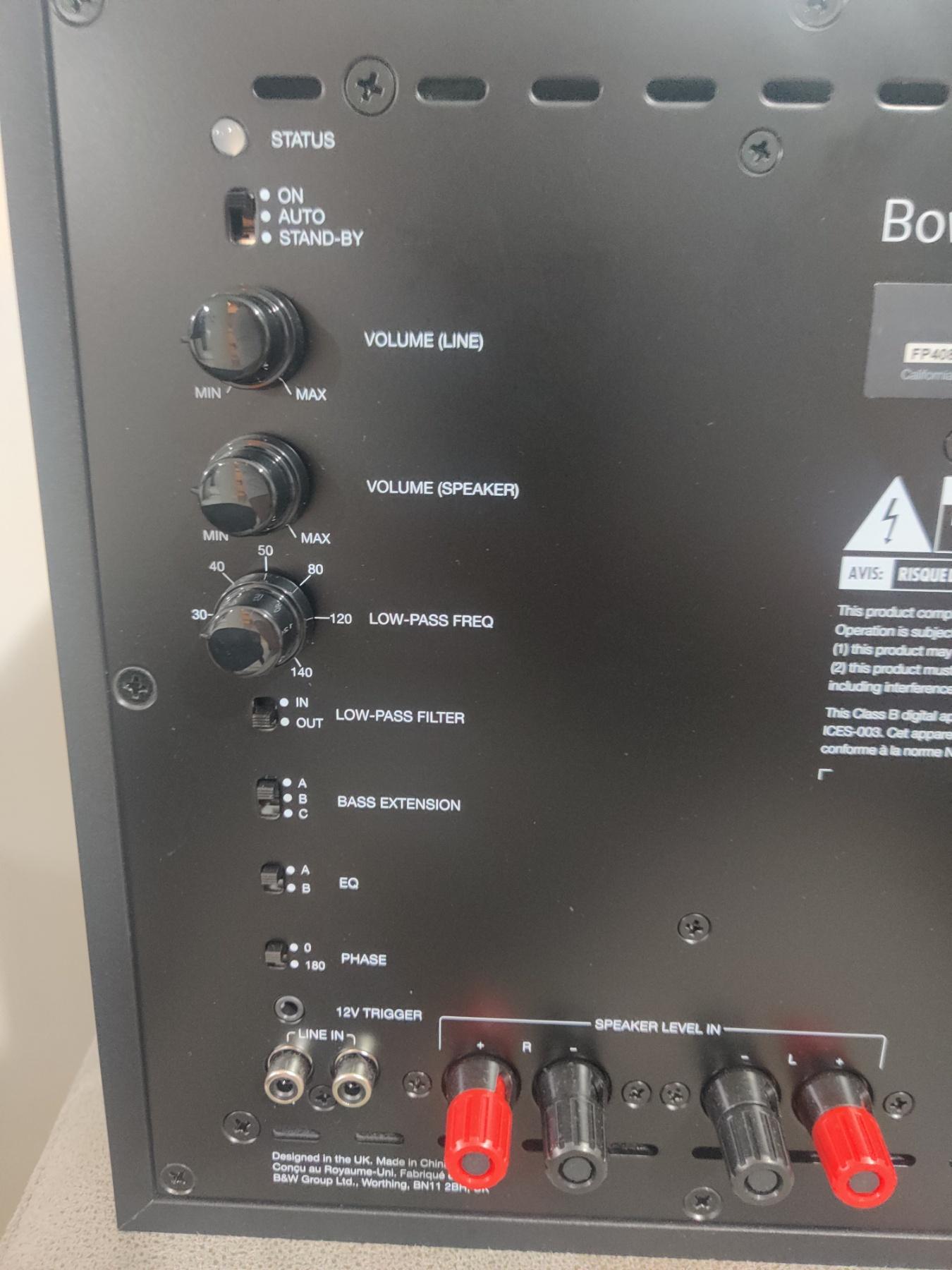 Podešavanje Bowers & Wilkins ASW608 - Početnička pitanja - HiFi forumi